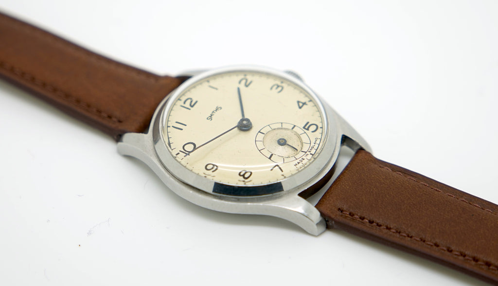 SMITHS EARLY ALL STAINLESS STEEL 12-15 MADE IN ENGLAND WRISTWATCH PRE ...