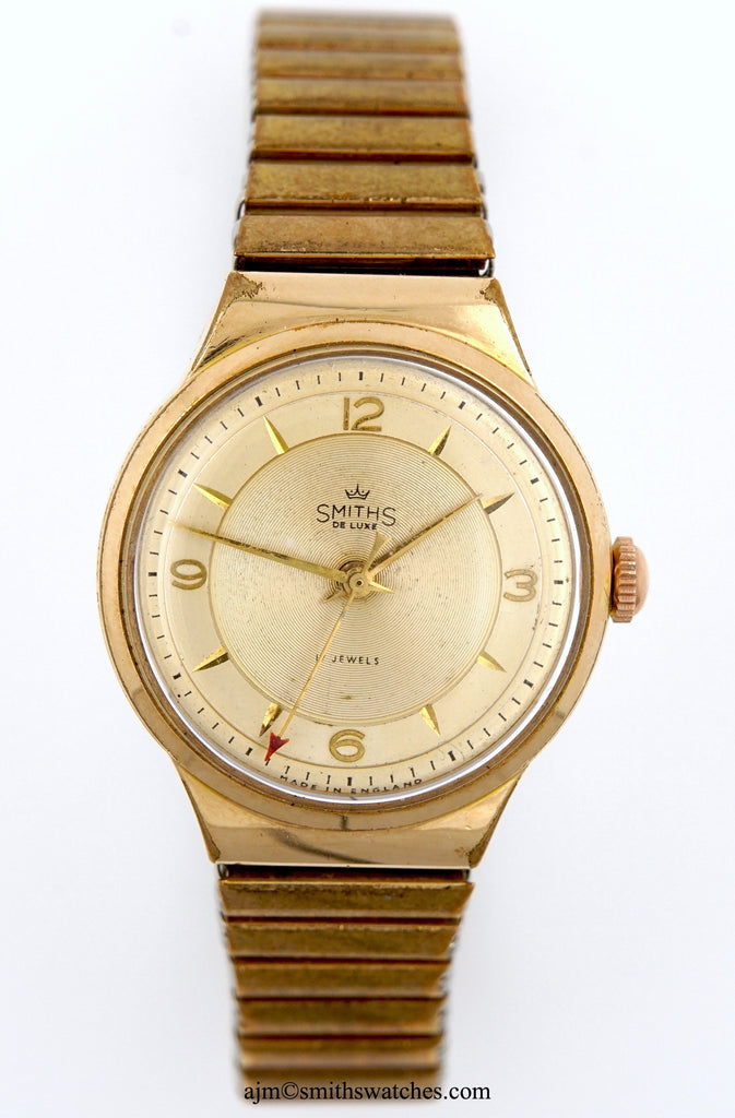 DELUXE SMITHS MADE IN ENGLAND 50'S GOLD PLATED FANCY CASED WRISTWATCH ...